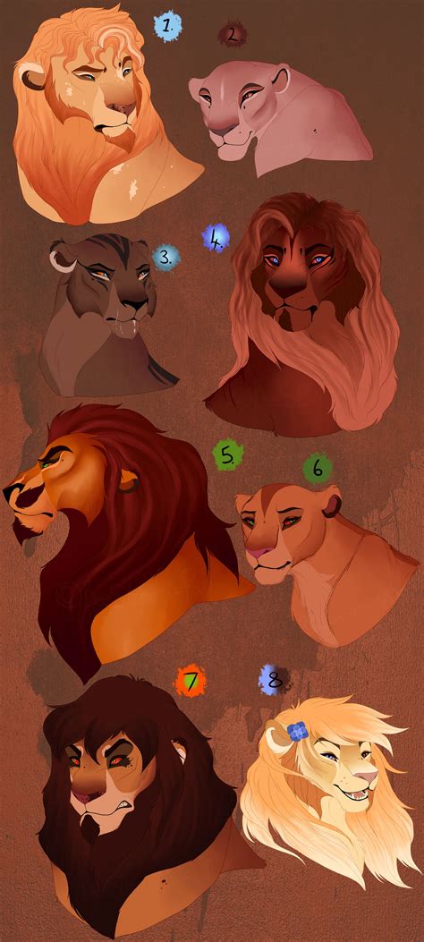 Lion Designs Closed By Beestarart On Deviantart