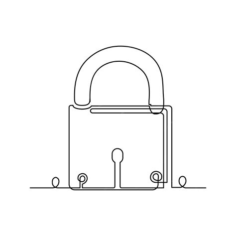 Premium Vector Continuous One Line Drawing Of Padlock Security Protection With Simple Line Art