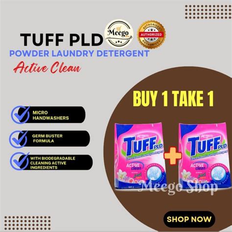 Tuff Pld Active Clean Powder Laundry Detergent 800g Shopee Philippines
