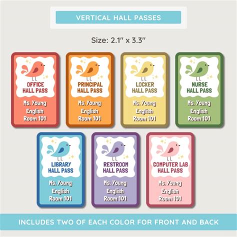 Classroom Hall Passes Nurse And Office Passes Retro Chick Classroom Decor
