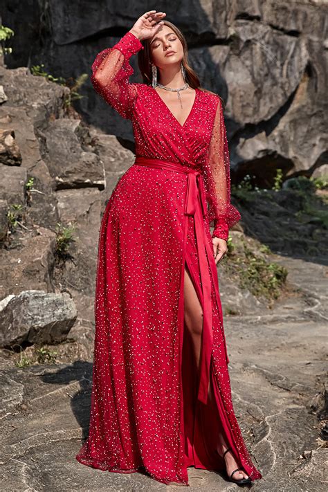 Zapaka Women Dark Red Long Bridesmaid Dress A Line V Neck Bridal Party