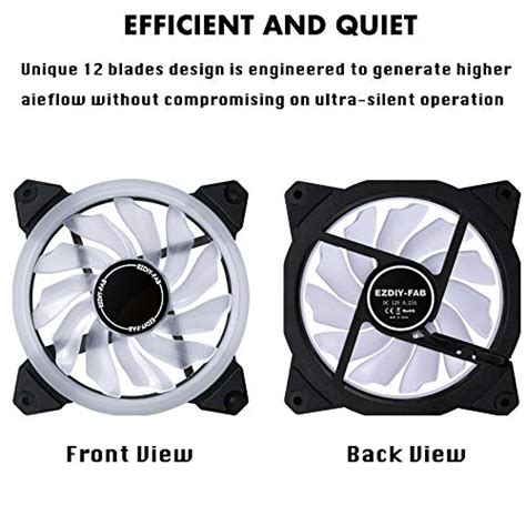 EZDIY FAB 120mm PWM White LED Ring Fan Blue LED PWM Case Fan For PC Case CPU Cooler And