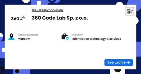360 code lab sp z o o job offers in it at no fluff jobs