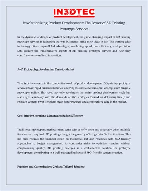 Ppt Revolutionizing Product Development The Power Of 3d Printing Prototype Services