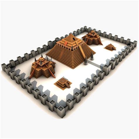 Mayan Temple City 3d Model Ad Temple Mayan Model City Temple City