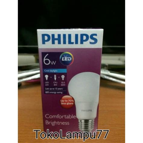 Jual LAMPU LED PHILIPS 6W PUTIH Shopee Indonesia