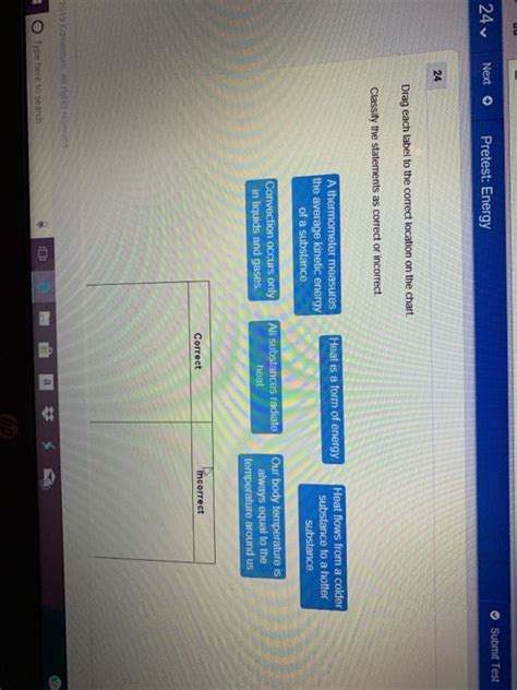 Solved 24 Next Pretest Energy O Submit Tes 24 Drag Each Chegg