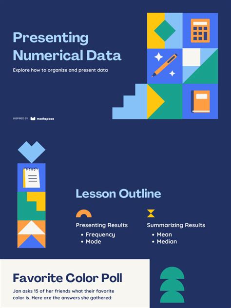 Presenting Numerical Data Education Presentation In Blue Cream Yellow Bold Geometric Style Pdf