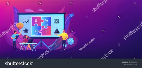 Swot Analysis Team Working On List Stock Vector Royalty Free