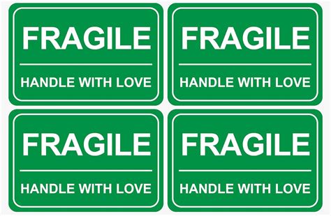 Green Fragile Stickers Meshakippa 100pcs 2×3 Fragile Label For Shipping Bigamart