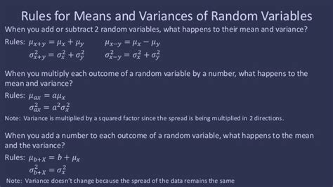 Means And Variances Of Random Variables