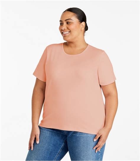 Womens Pima Cotton Tee Short Sleeve Crewneck Tees And Knit Tops At L