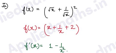 Class 11 CBSE Applied Maths Differentiation Exercise 11 2