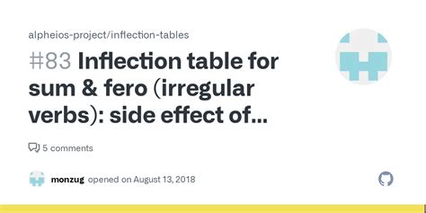 Inflection Table For Sum And Fero Irregular Verbs Side Effect Of