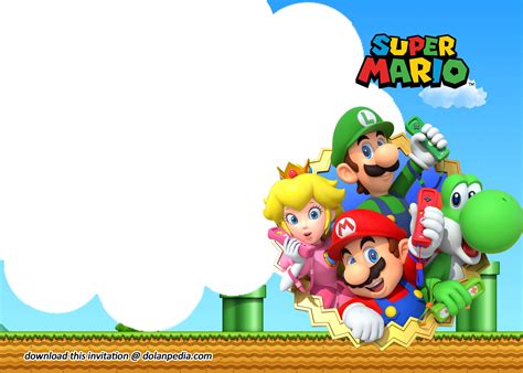 Super Mario Digital Invitation Free Digital World