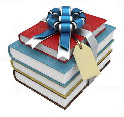 Stack Of Gift Books Tied With Ribbon And Bow 18928790 PNG
