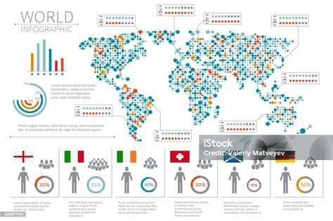 세계 인포그래픽 지도 벡터 일러스트에 대한 인포그래픽 세계지도에 대한 스톡 벡터 아트 및 기타 이미지 세계지도 국가 지리적 지역 그래프 Istock