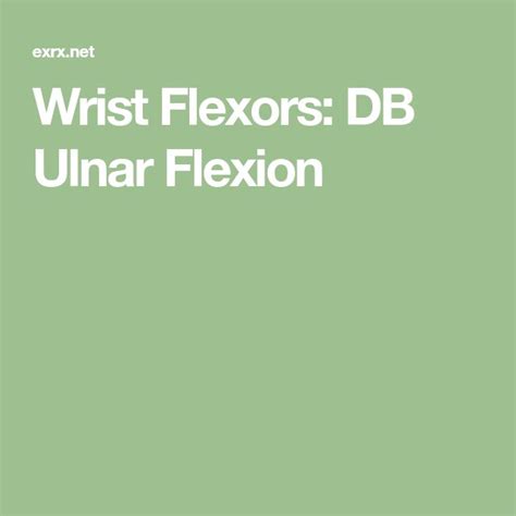Dumbbell Ulnar Deviation Exercise