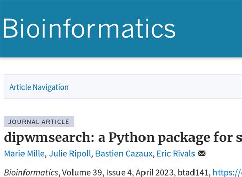 dipwmsearch a python package for searching di pwm motifs eric rivals