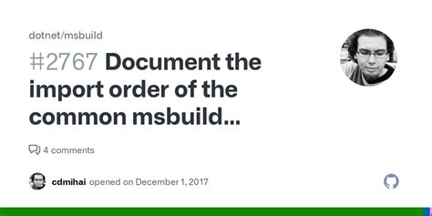 Document The Import Order Of The Common Msbuild Extension Points