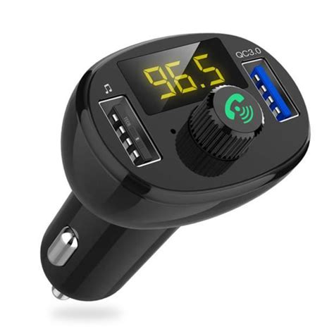 Transmetteur FM TD Bluetooth Chargeur USB double Mains libres Lumière d ambiance