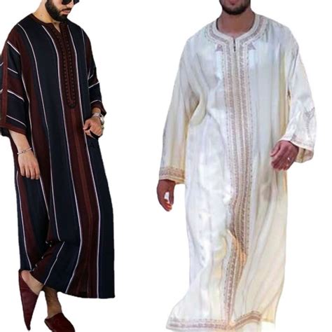 Muslim Men Fashion Abaya Arabic Islamic Clothing Loose Shirt Robe Jubba