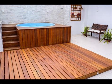 piscina caixa dágua deck de madeira palet c YouTube
