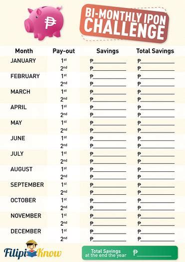 50 Days Ipon Challenge Activity Pdf 54 Off