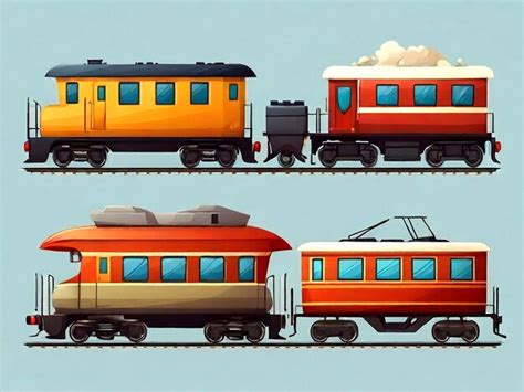 Premium Vector Isolated Different Types Of Trains Illustration Vector