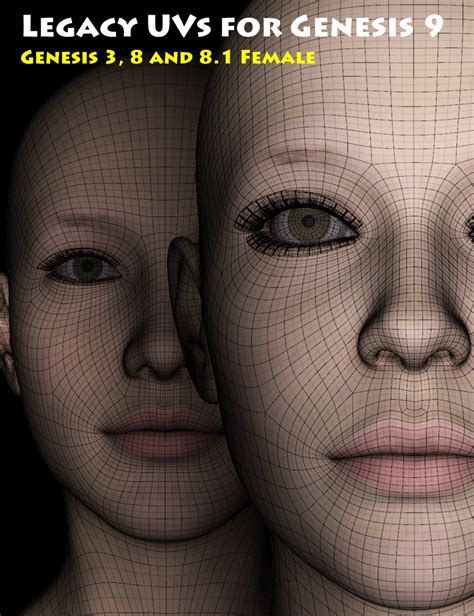 Legacy Uvs For Genesis 9 Genesis 3 8 And 8 1 Female Daz 3d