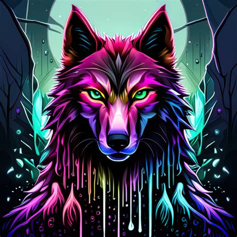 Colorful Wolf By Lonewolf6738