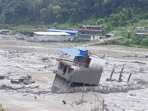 Flood Sweeps Houses Bridges In Melamchi The Himalayan Times Nepal