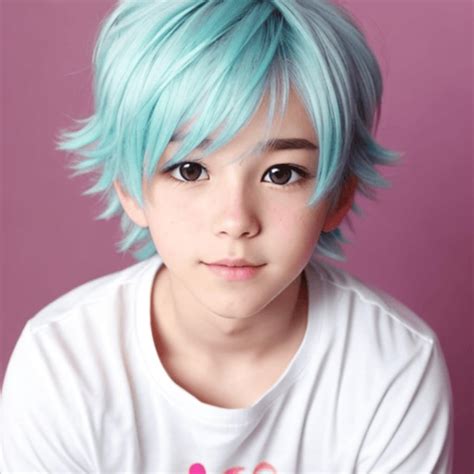 Un Chico De Anime Lindo E Inocente Con Cabello Esponjoso De Color