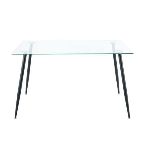 George Oliver Modern Kitchen Glass Dining Table 51 Rectangular