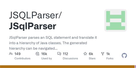 Github Jsqlparserjsqlparser Jsqlparser Parses An Sql Statement And