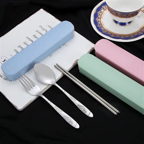 Windfall Travel Utensils Reusable Utensils With Case Portable Travel Camping Cutlery Set Fork