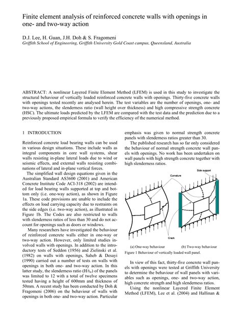 Pdf Finite Element Analysis Of Reinforced Concrete Walls With
