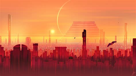 Cityscape Futuristic Science Fiction JoeyJazz HD Wallpaper