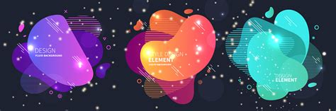 一組抽象的現代圖形元素漸變抽象橫幅與流動的液體形狀動態彩色表單和線條徽標傳單或演示文稿的設計範本向量向量圖形及更多一組物體圖片 Istock