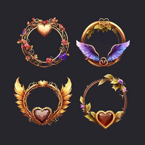 순위 프레임 Ui 게임 경계는 Rpg 게임 아바타 게임 Ui Ux 현대 요소에 대한 진화 프레임입니다 프리미엄 벡터