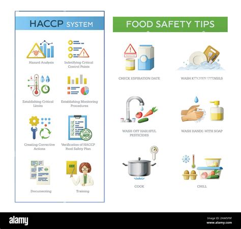 HACCP Food Safety Set With Isolated Icons And Hazard Pictograms With Categories And Editable