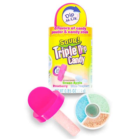 Dip N Lik Triple Dip Candy Sour 24g Sugar Rush Neath