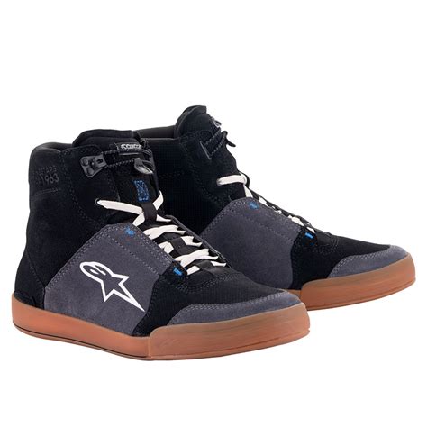 Alpinestars Chrome Shoes Black Asphalt Gum Blue Motostorm En