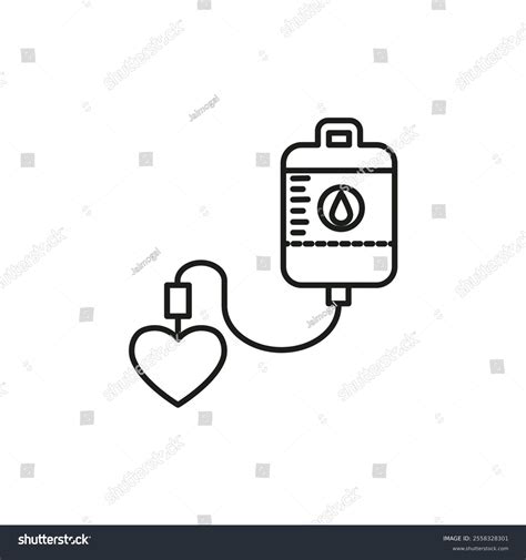 Blood Transfusion Icon Symbol Mark Outline Stock Vector Royalty Free