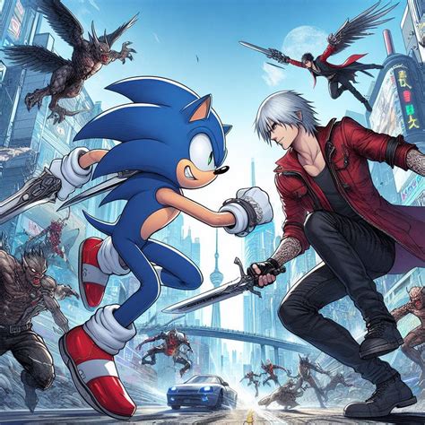 Sonic X Devil May Cry Sonic And Dante Ai 1 By Tomartista On Deviantart