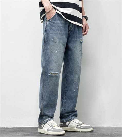 Caleb Ripped Loose Fit Jeans Oddx Label
