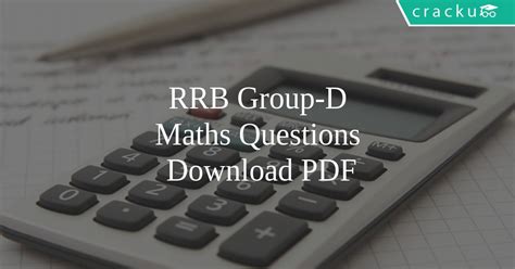 Rrb Group D Maths Questions Pdf Cracku