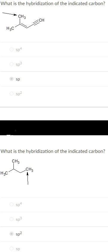 Solved What Is The Hybridization Of The Indicated Carbon Ch3 Ch H3c What Is The Hybridization