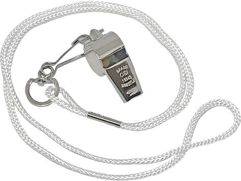 Cannon Sports Metal Whistle With Lanyard White