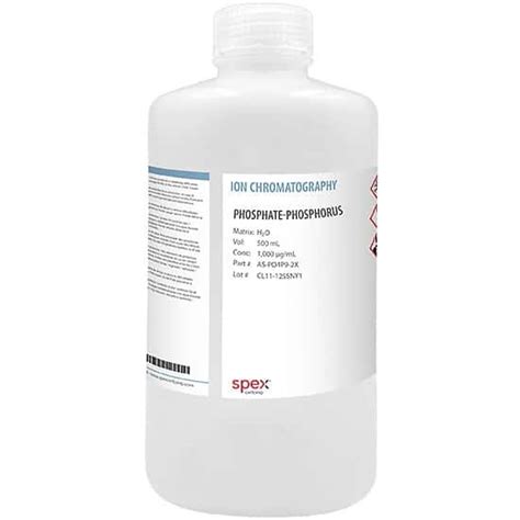 Spex Certiprep As Po4p9 2x Phosphate Phosphorus Single Element Ion